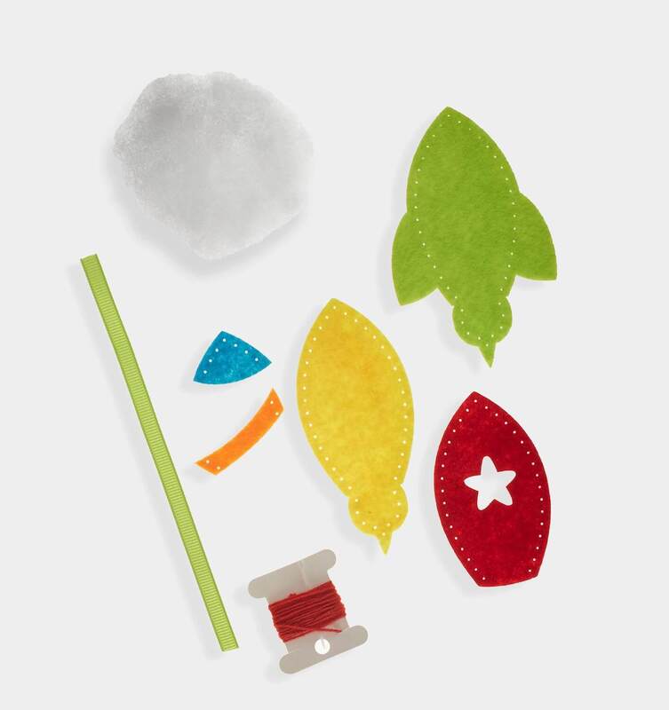 DIY Felt Ornament Kit Rocket ship • Heirloom Linens • Canadian Bedding ...