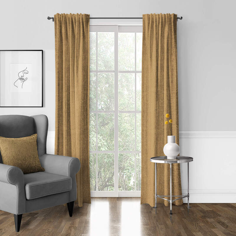 Juno Velvet Gold Curtains • Heirloom Linens • Canadian Bedding in ...