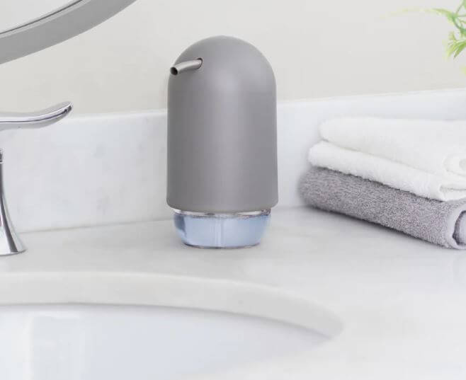 Touch Grey Soap Pump • Heirloom Linens • Canadian Bedding in Victoria BC