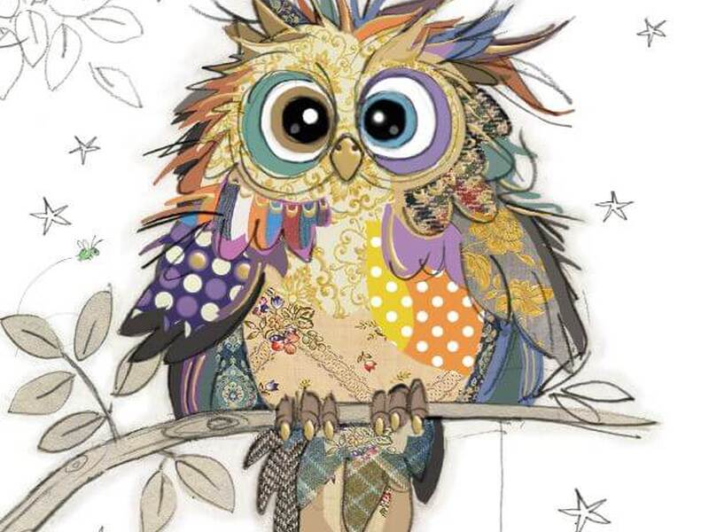 Otto Owl Card • Heirloom Linens • Canadian Bedding in Victoria BC